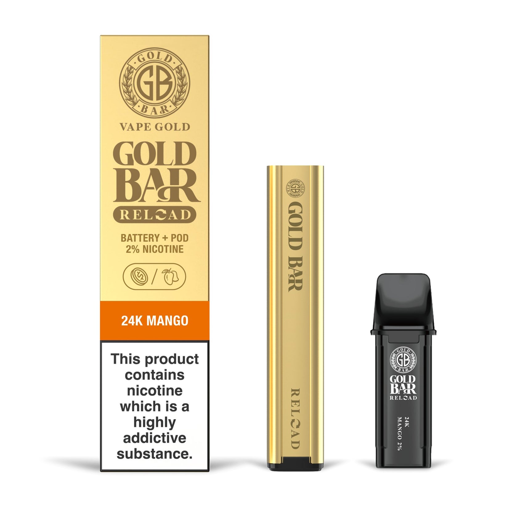 Gold Bar Reload - 24K Mango - PJW Vapes | Glasgow Vape Wholesaler Gold Bar Reload - 24K Mango - PJW Vapes | Glasgow Vape Wholesaler