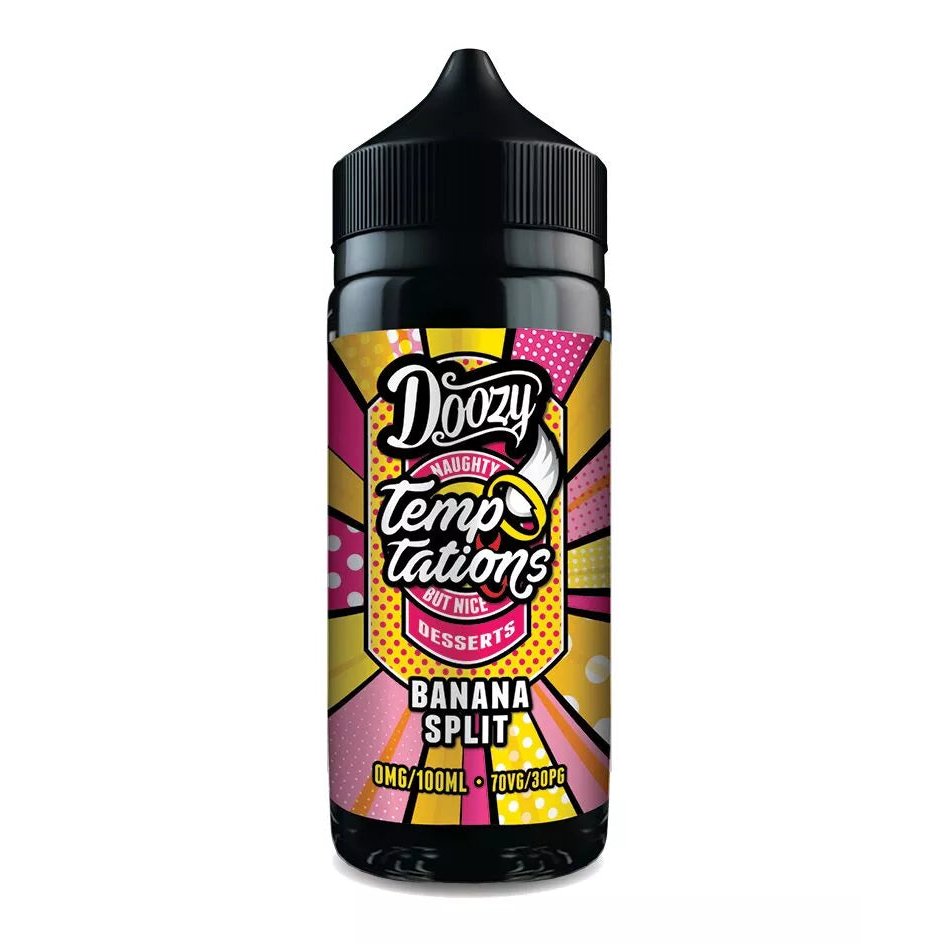 Doozy Temptations - 100ml - Banana Split - PJW Vapes | Glasgow Vape ...